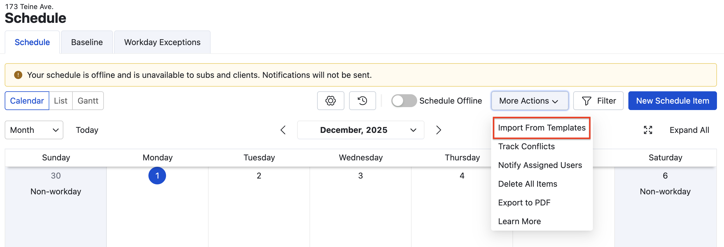 Schedule Overview