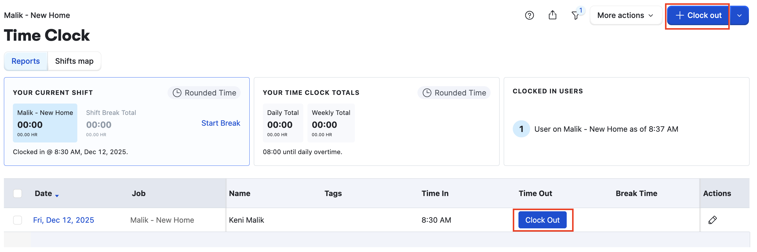Time Clock Overview