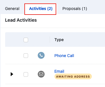 Lead Activities Overview