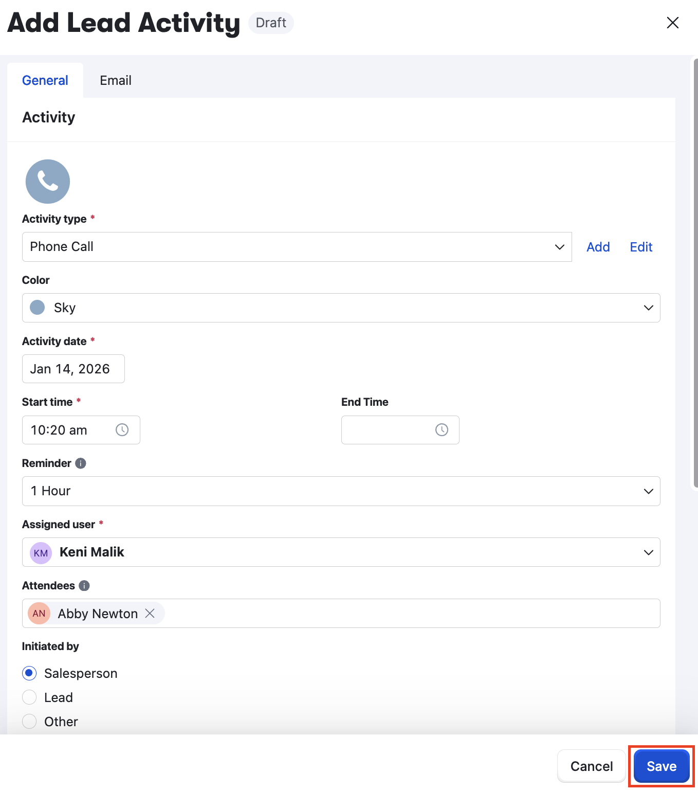 Lead Activities Overview