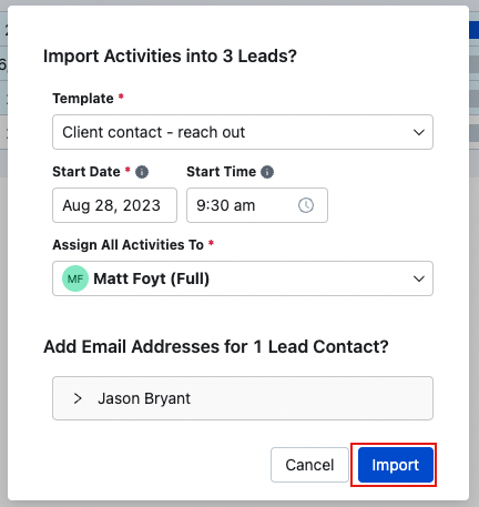 Lead Activities Overview