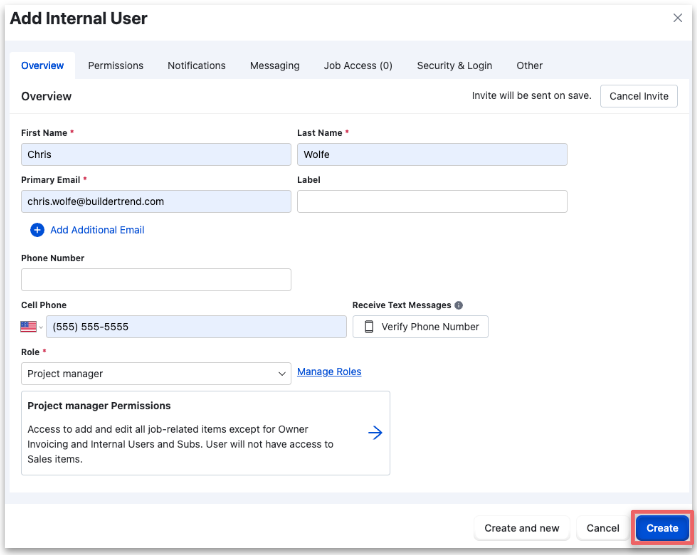 Internal Users Overview